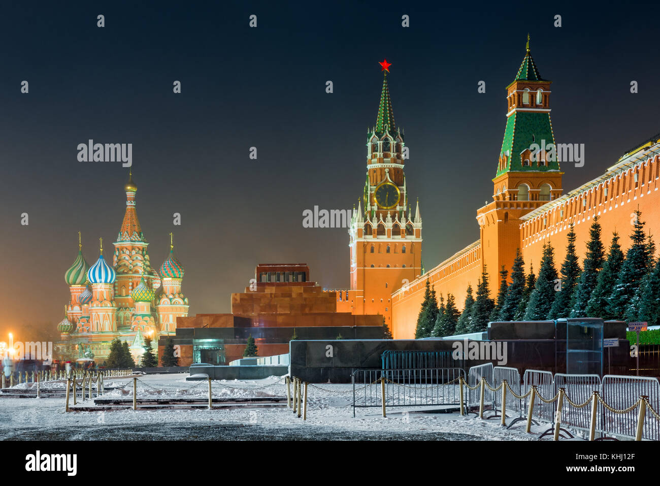 Red Square Russia At Night