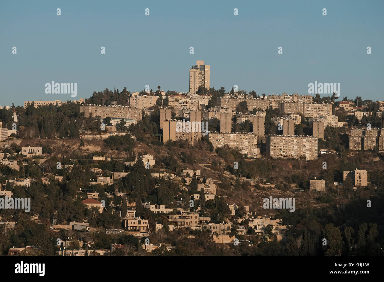 View of Kiryat HaYovel a neighborhood built in the early 1950s to house ...