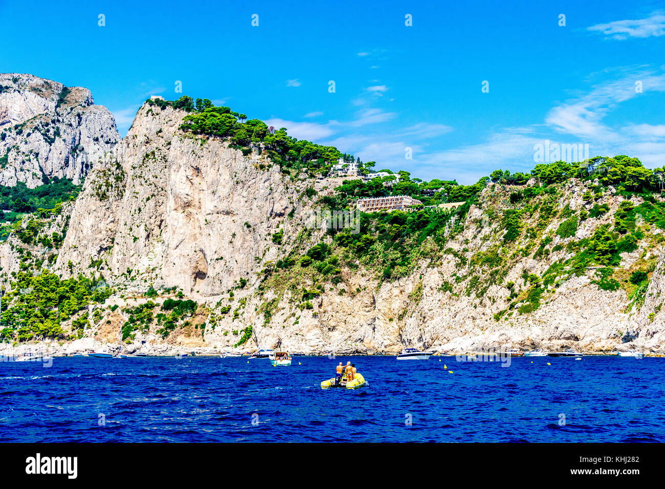 The rugged beauty of the Isle of Capri on Amalfi Coast in Italy Stock ...