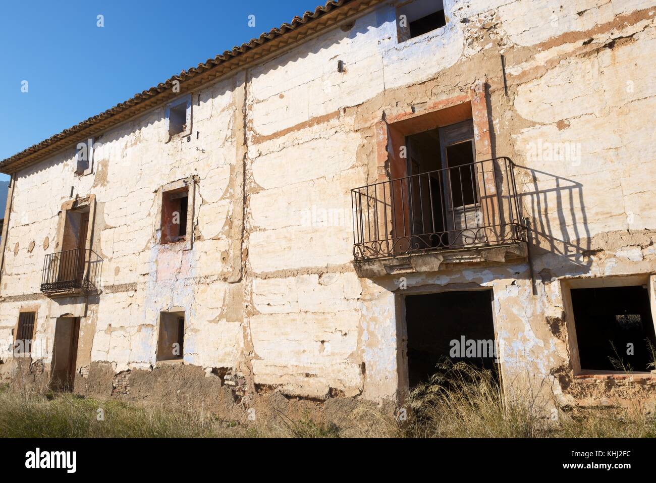Abandoned rural building in Zaragoza Province, Aragon, Spain Stock ...