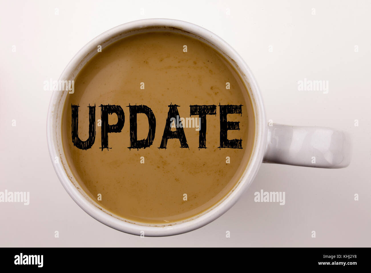 Update Writing text in coffee in cup. Business concept for Digital ...