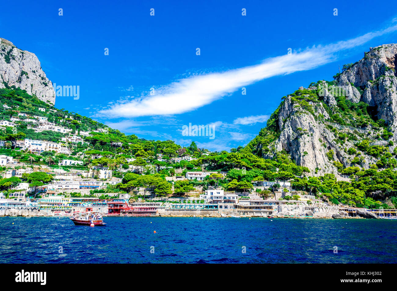 The rugged beauty of the Isle of Capri on Amalfi Coast in Italy Stock ...