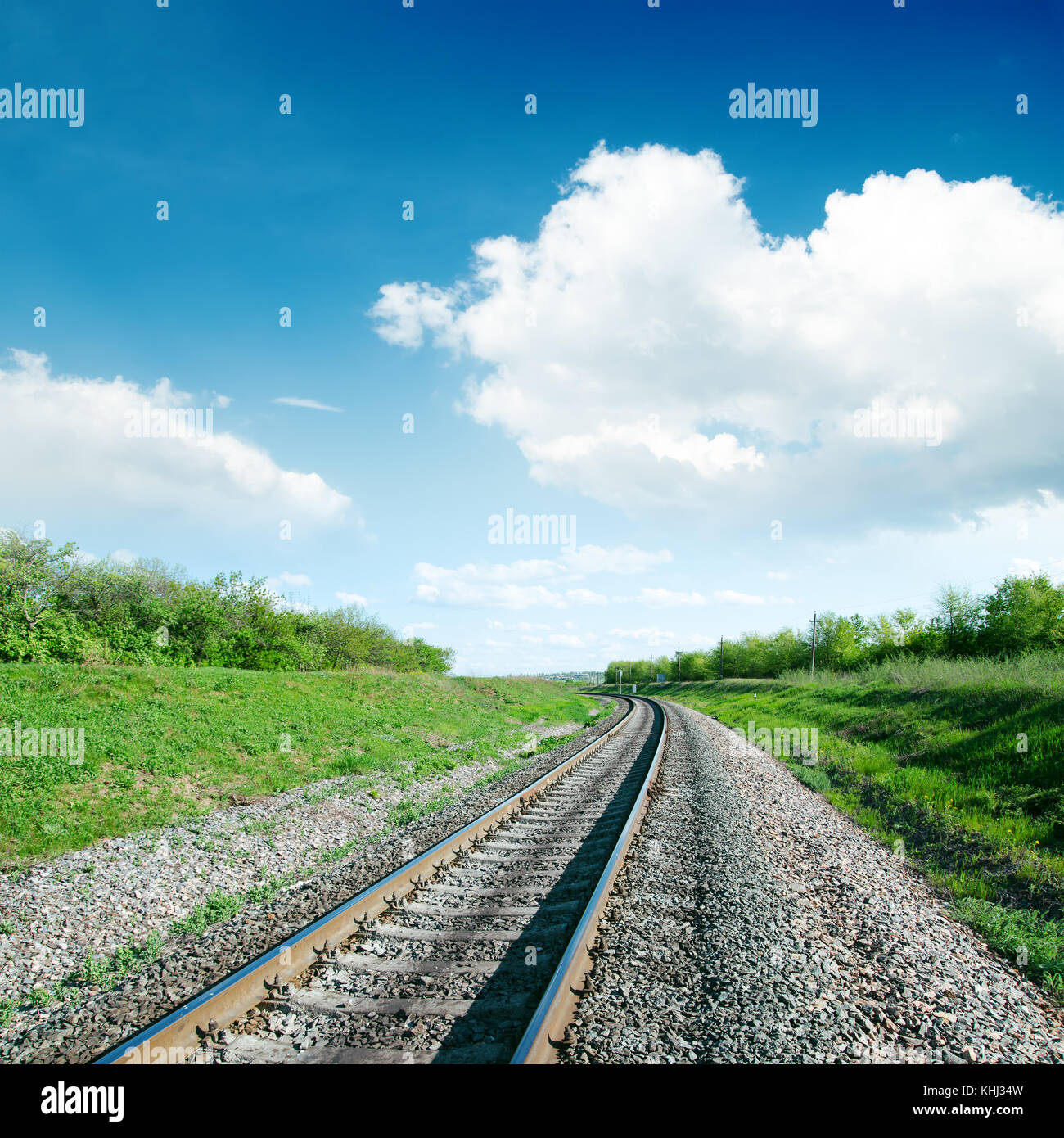 white clouds over railroad Stock Photo - Alamy