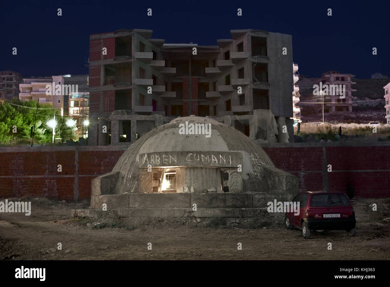 Bunker used for sleeping quarter for security guard of resort, Sarandë ...