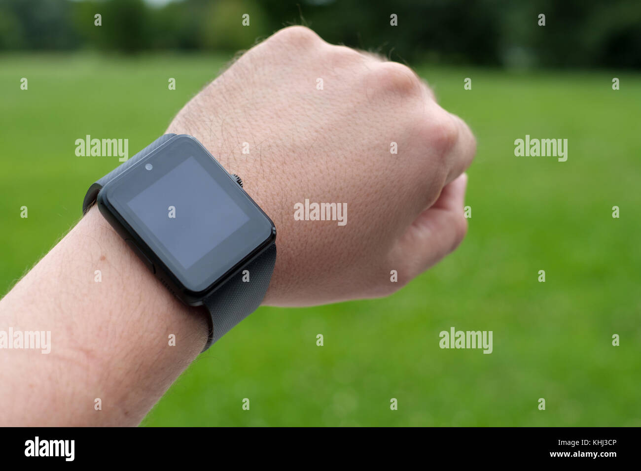 Man using smart watch Stock Photo - Alamy