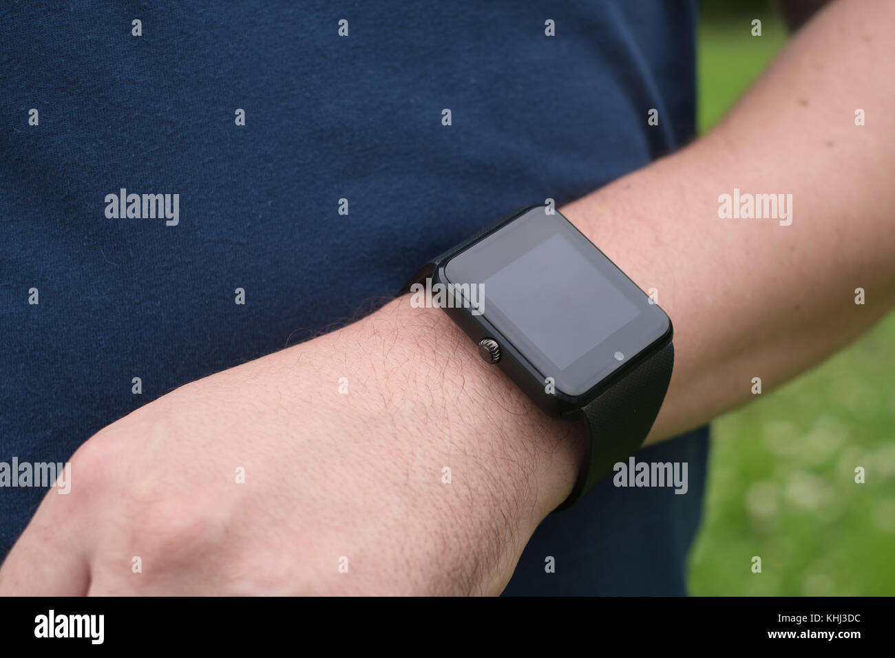 Man using smart watch Stock Photo - Alamy