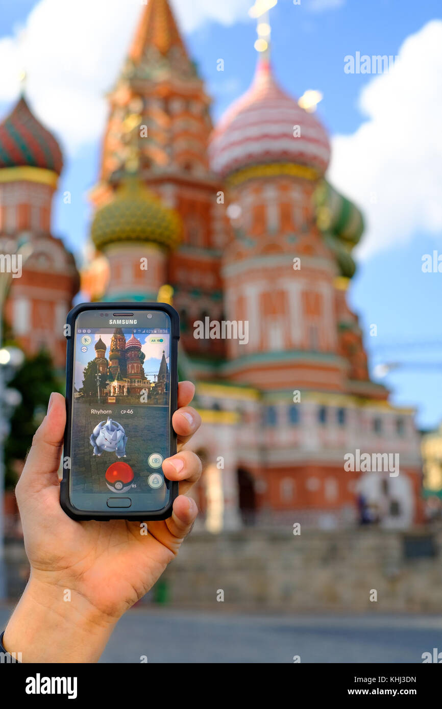 Modern augmented reality game on smartphone Stock Photo - Alamy