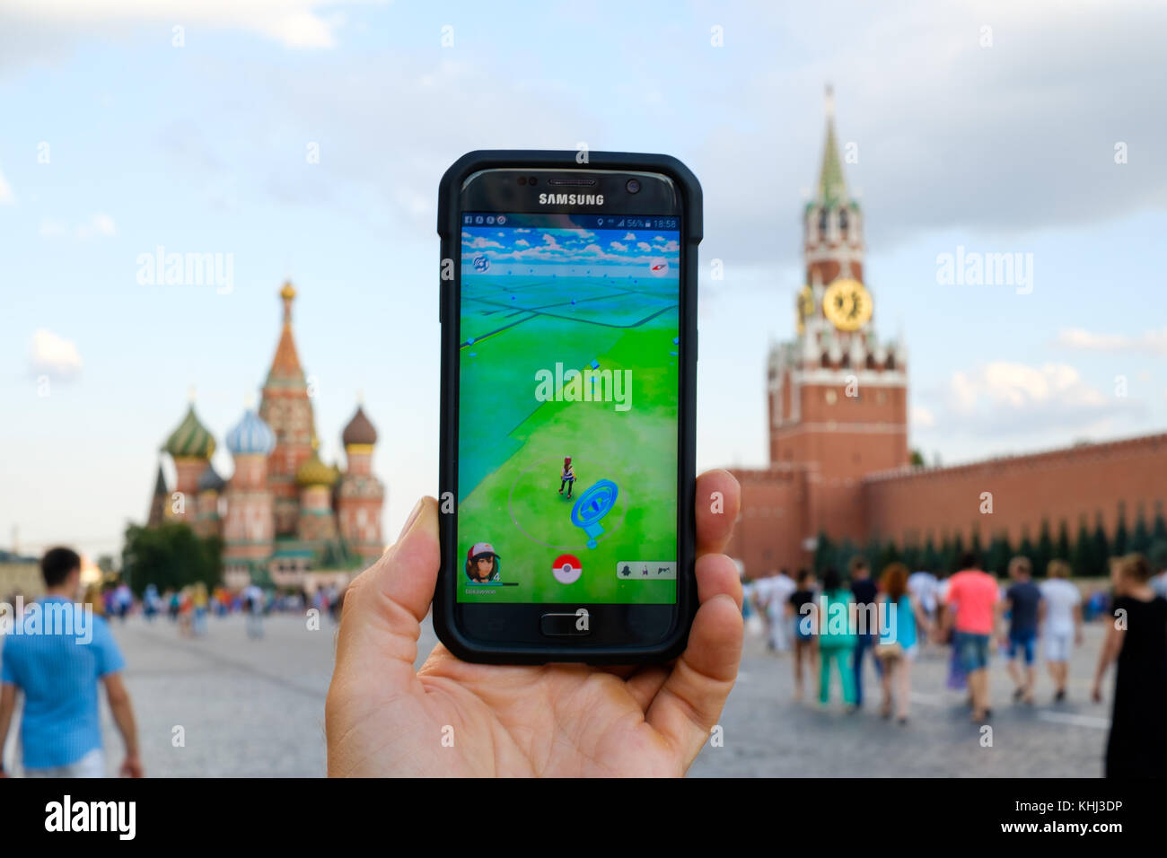 Modern augmented reality game on smartphone Stock Photo - Alamy