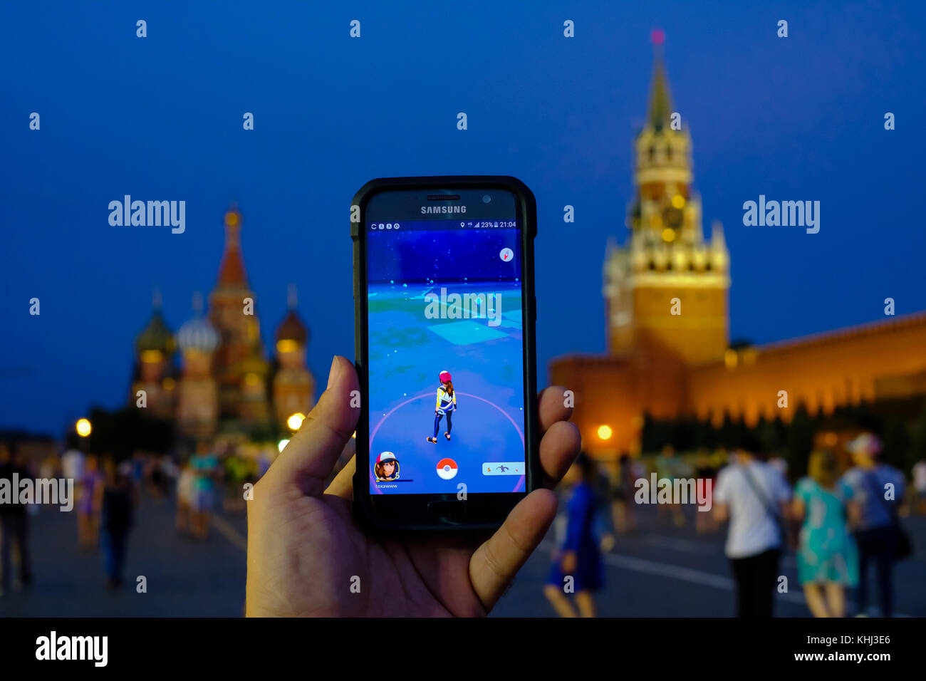 Modern augmented reality game on smartphone Stock Photo - Alamy