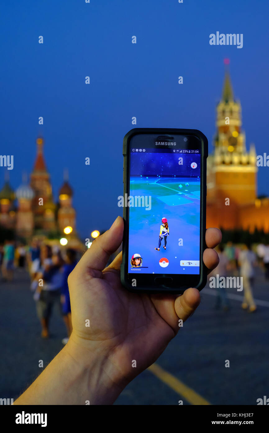 Modern augmented reality game on smartphone Stock Photo - Alamy