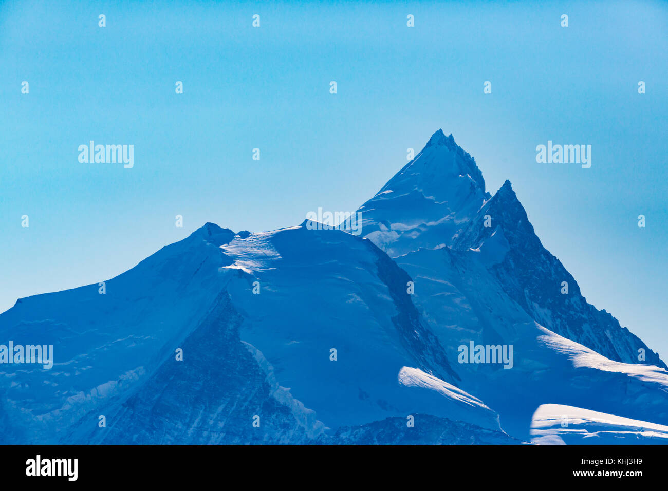 Weisshorn mountain, snow, Switzerland view from Gemmipass in Canton ...