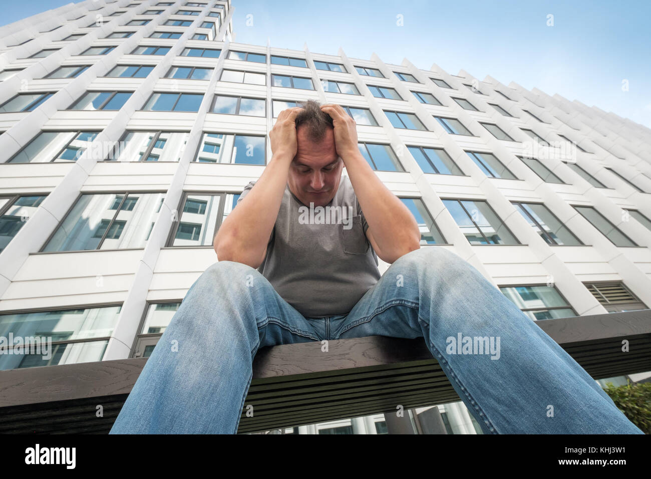 Sad middle age man portrait Stock Photo - Alamy