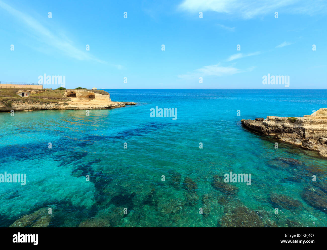 Beach Torre Sant'Andrea, Otranto region, Salento Adriatic sea coast ...