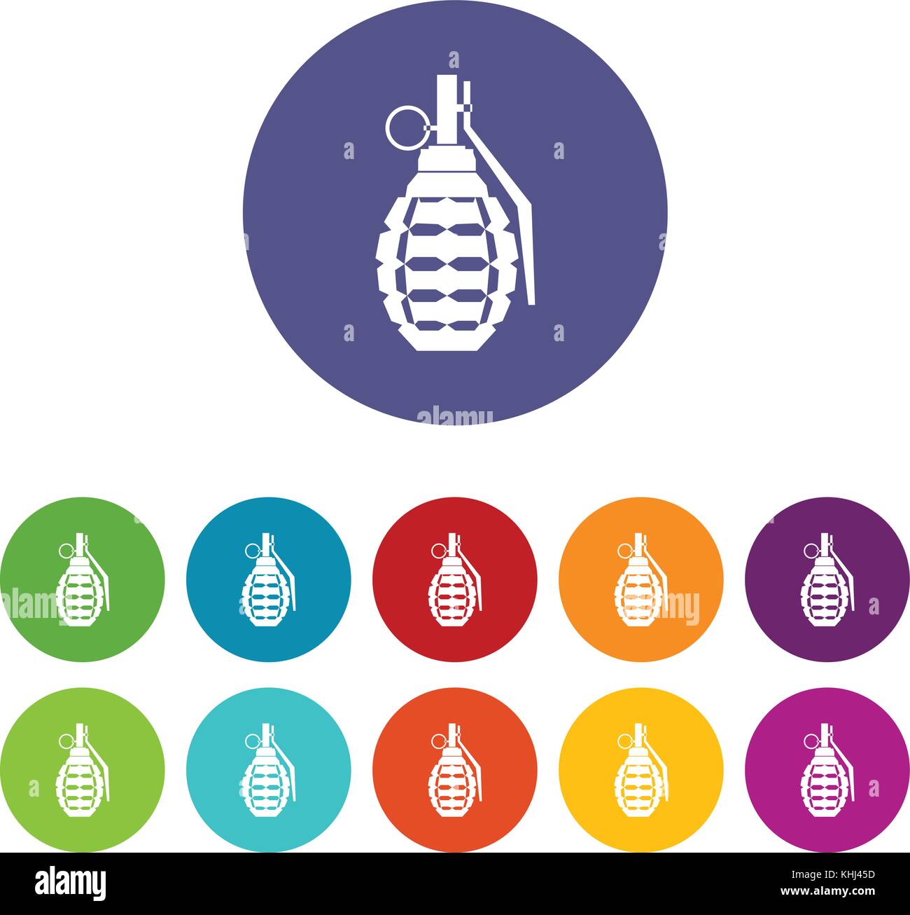 Hand grenade, bomb explosion set icons Stock Vector Image & Art - Alamy