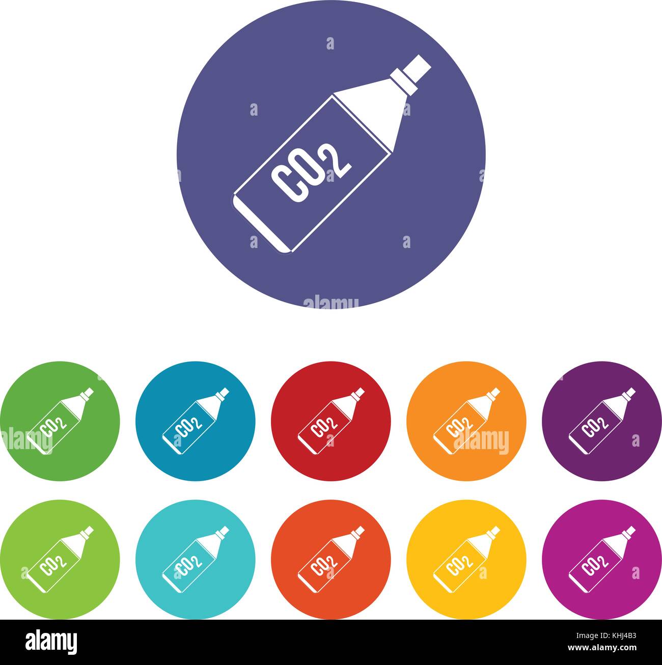 CO2 bottle set icons Stock Vector Image & Art - Alamy
