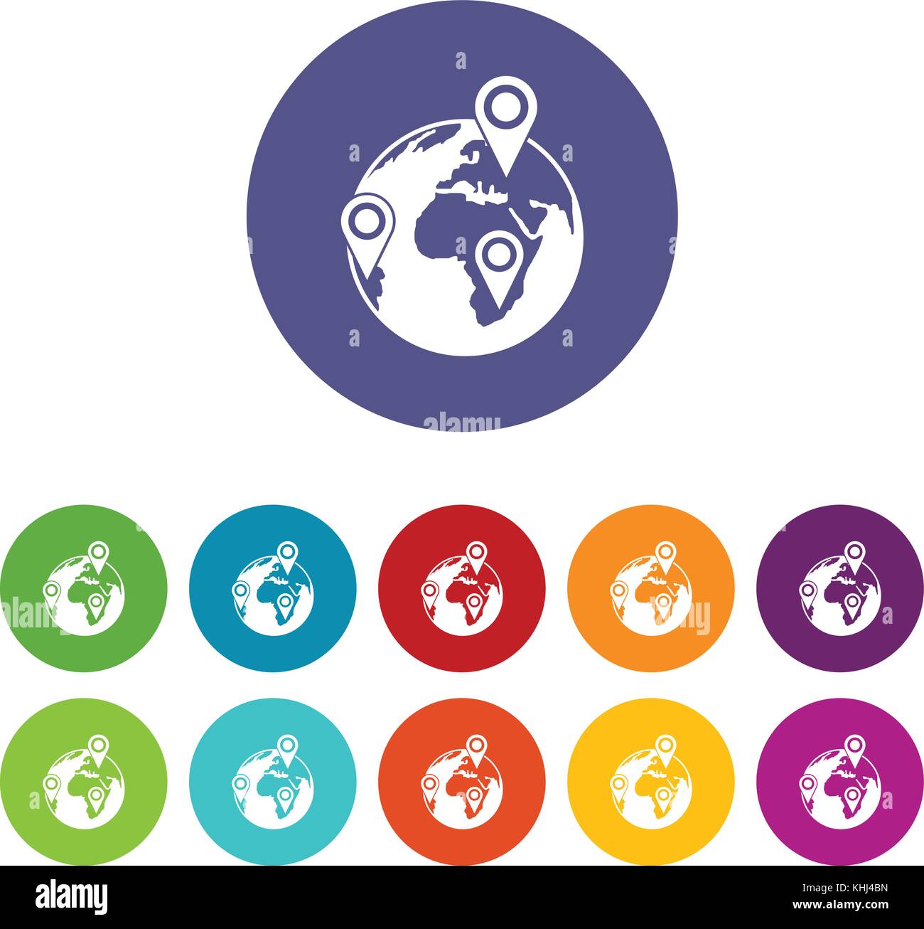 Globe of network set icons Stock Vector Image & Art - Alamy