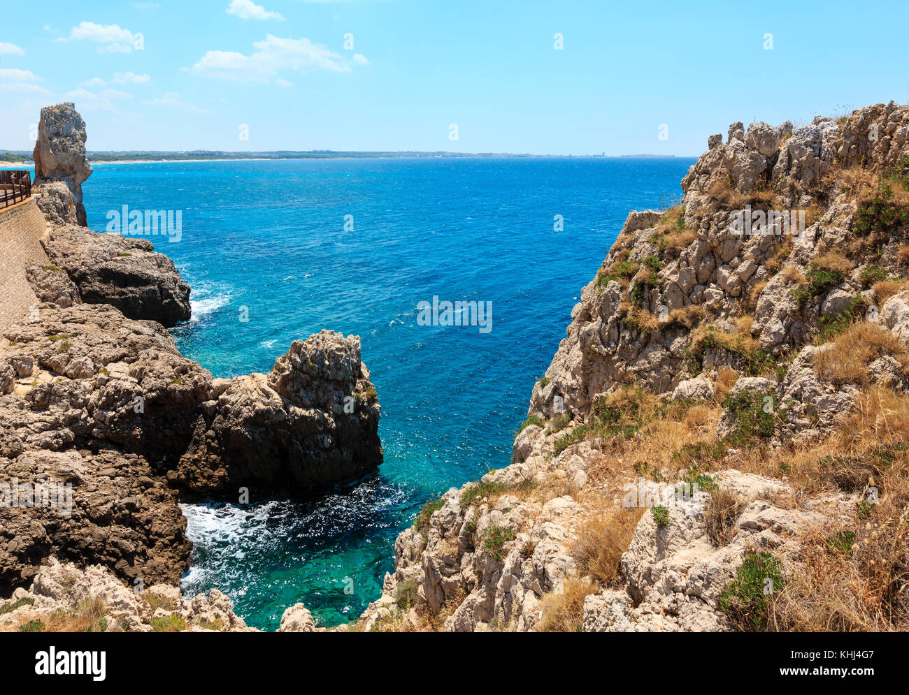 Picturesque Ionian sea coast near Montagna Spaccata rock, Santa Maria ...