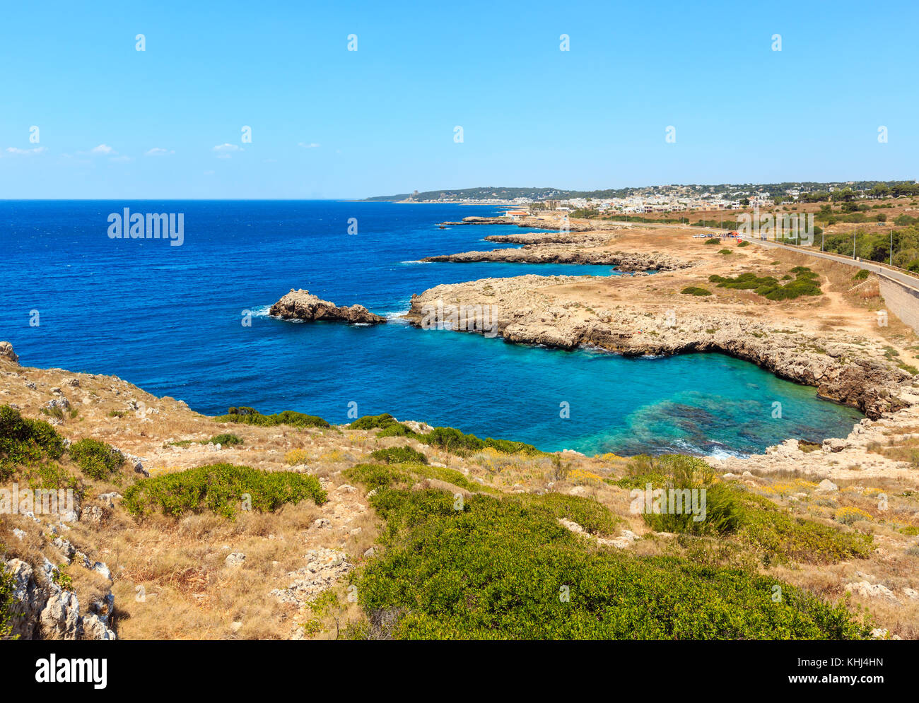 Picturesque Ionian sea coast near Montagna Spaccata rock, Santa Maria ...