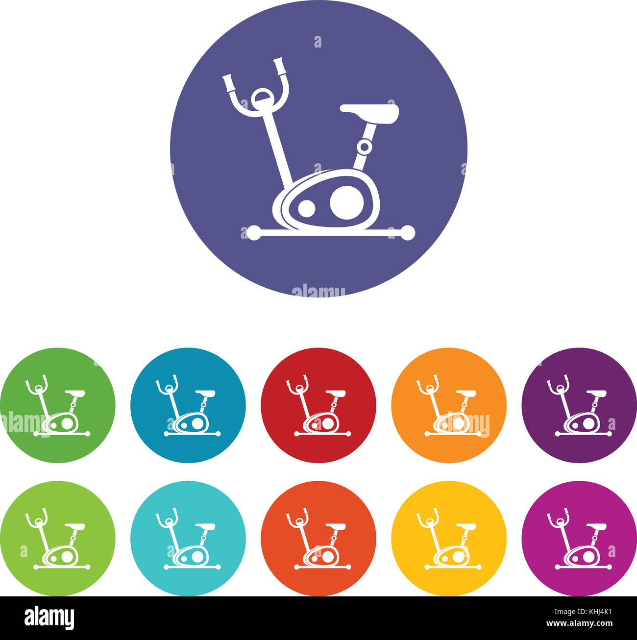 Exercise bike set icons Stock Vector Image & Art - Alamy