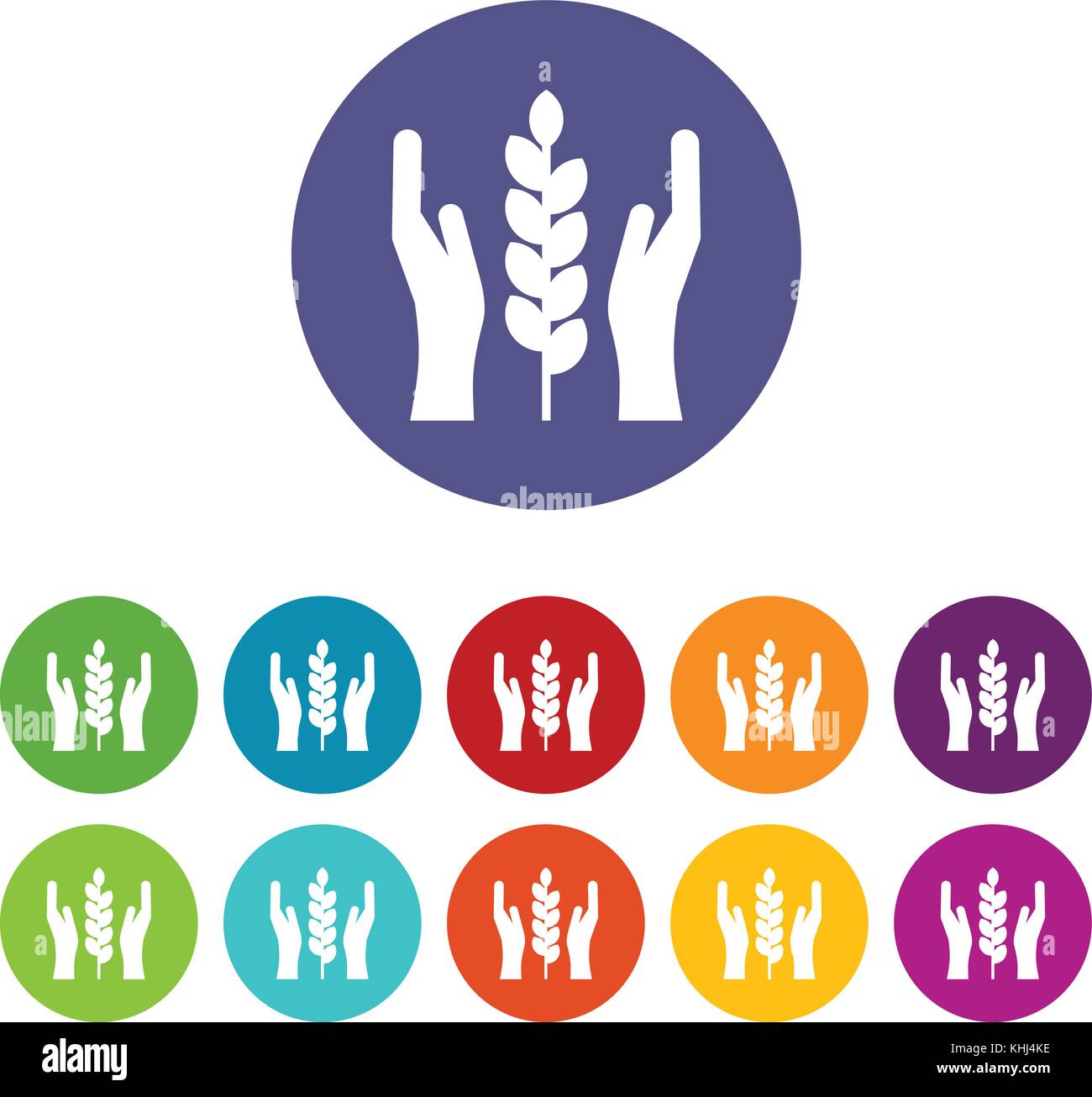 Hands and ear of wheat set icons Stock Vector Image & Art - Alamy