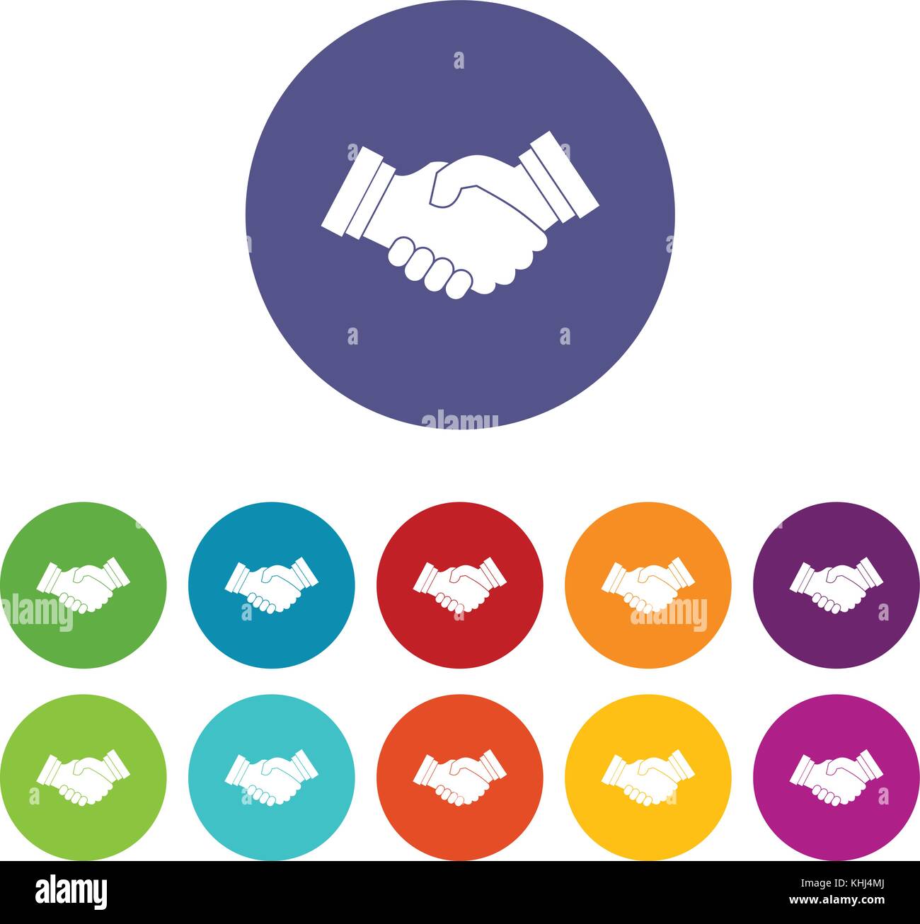 Business handshake set icons Stock Vector Image & Art - Alamy