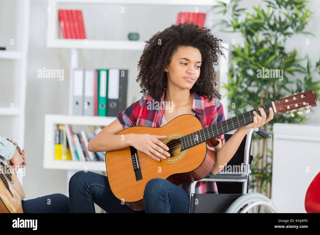 beautiful girl play music with guitar Stock Photo - Alamy