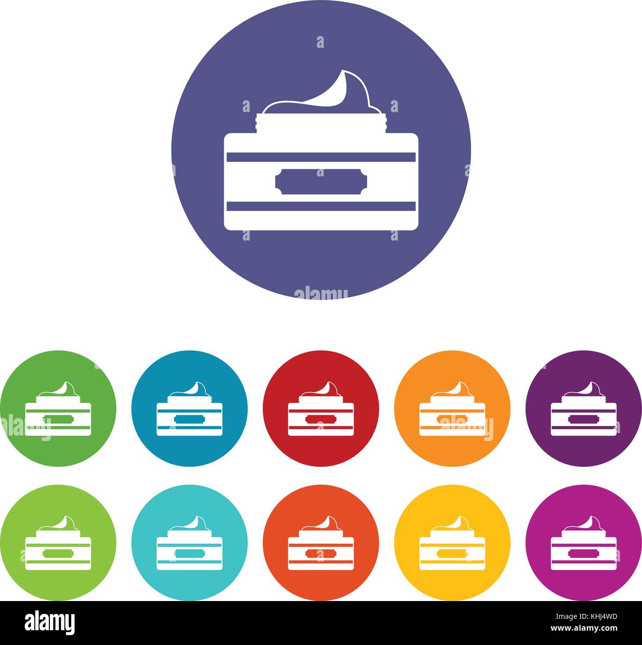 Cream container set icons Stock Vector Image & Art - Alamy