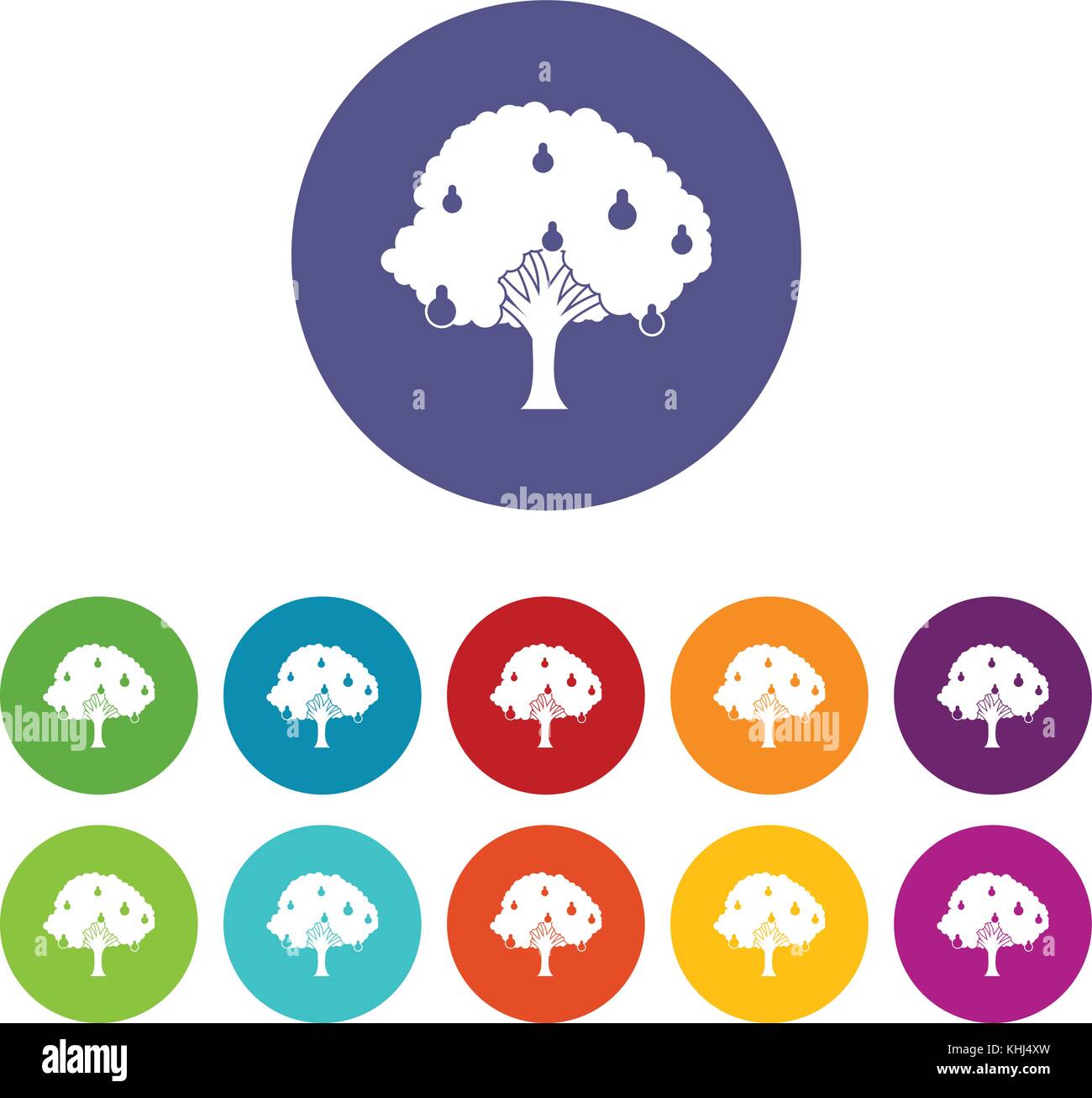 Pear tree with pears set icons Stock Vector Image & Art - Alamy