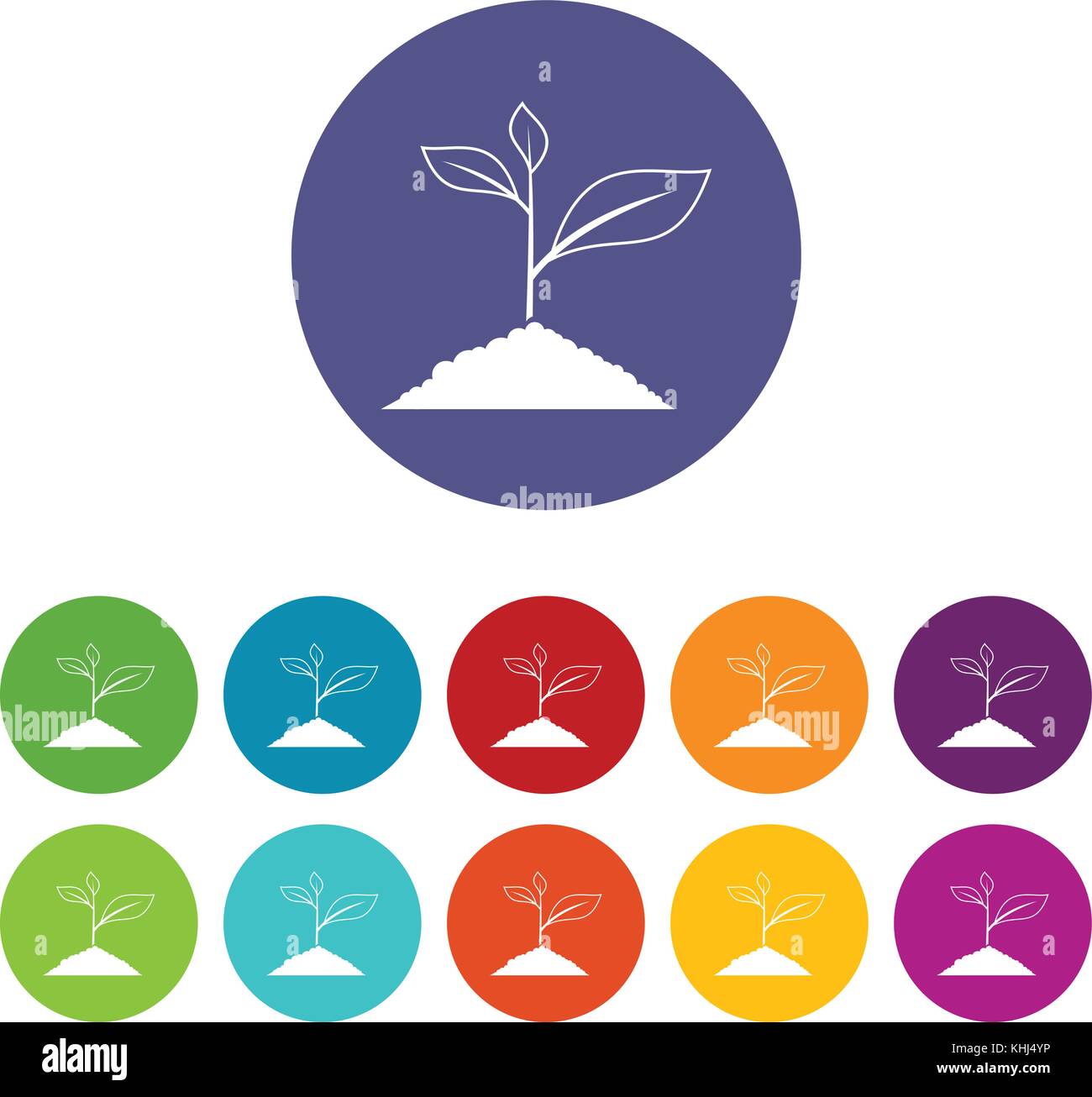 Growing plant set icons Stock Vector Image & Art - Alamy