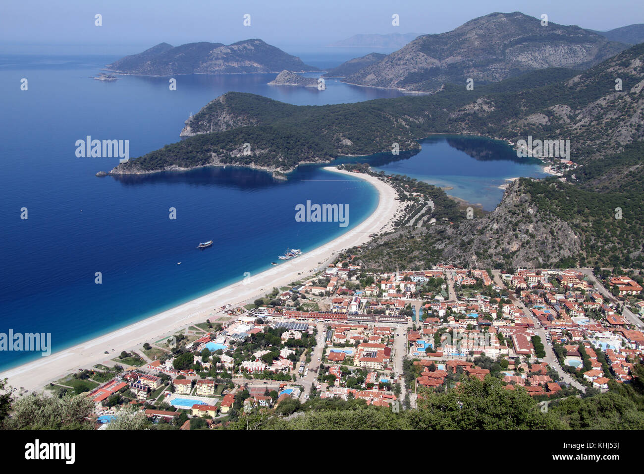 Oludeniz town on the coast near Fethie, Turkey Stock Photo - Alamy