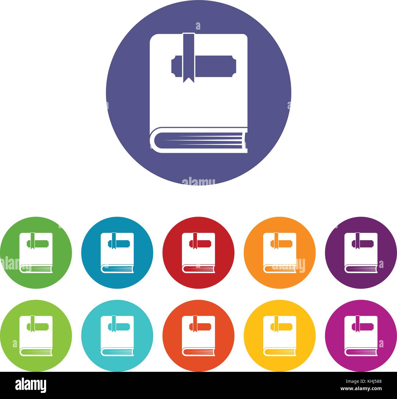 Thick book with bookmark set icons Stock Vector Image & Art - Alamy