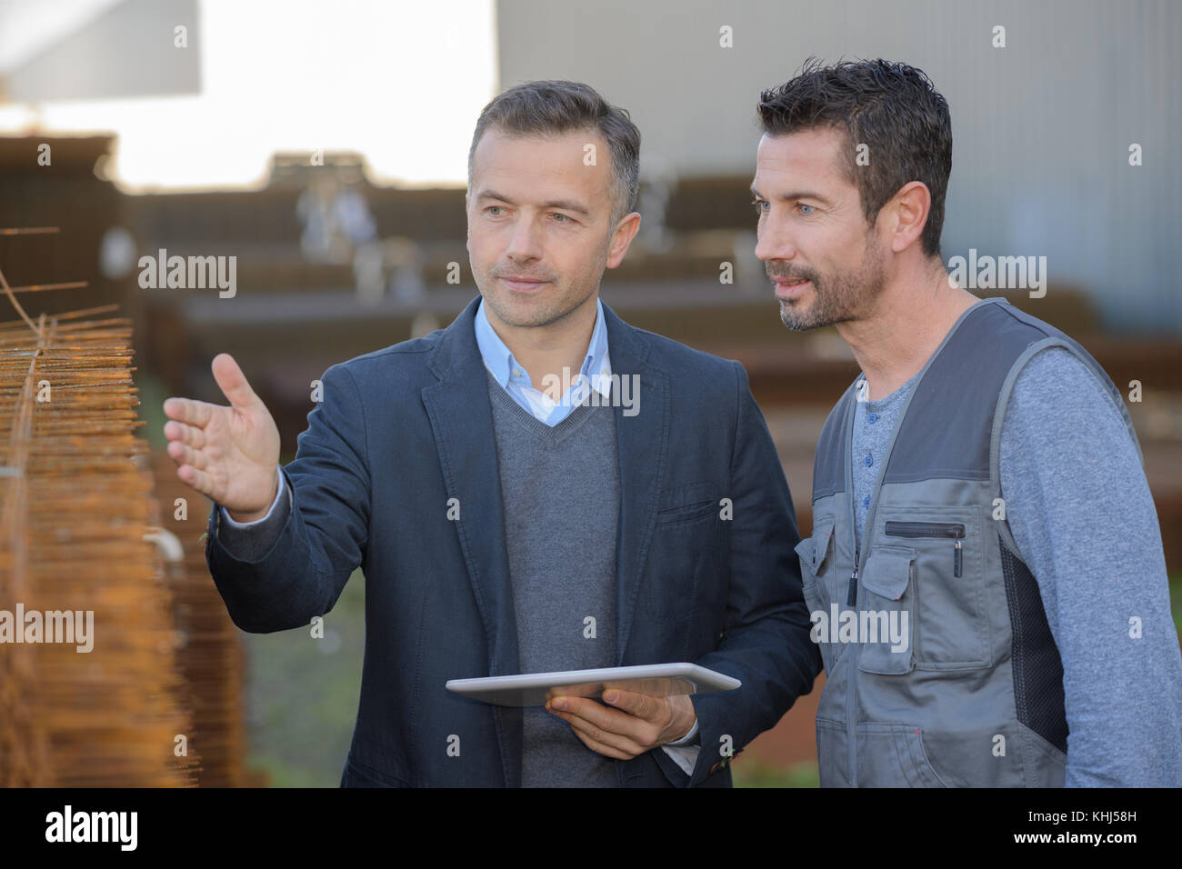 workers factory outdoors Stock Photo - Alamy