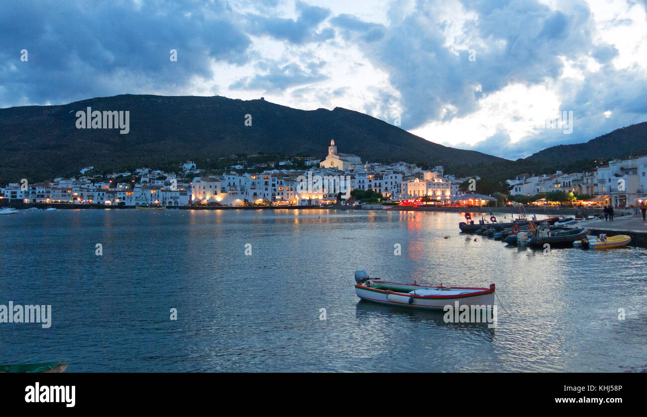 Cadaques sunset. Romanticism in the Mediterranean Sea. The village of ...