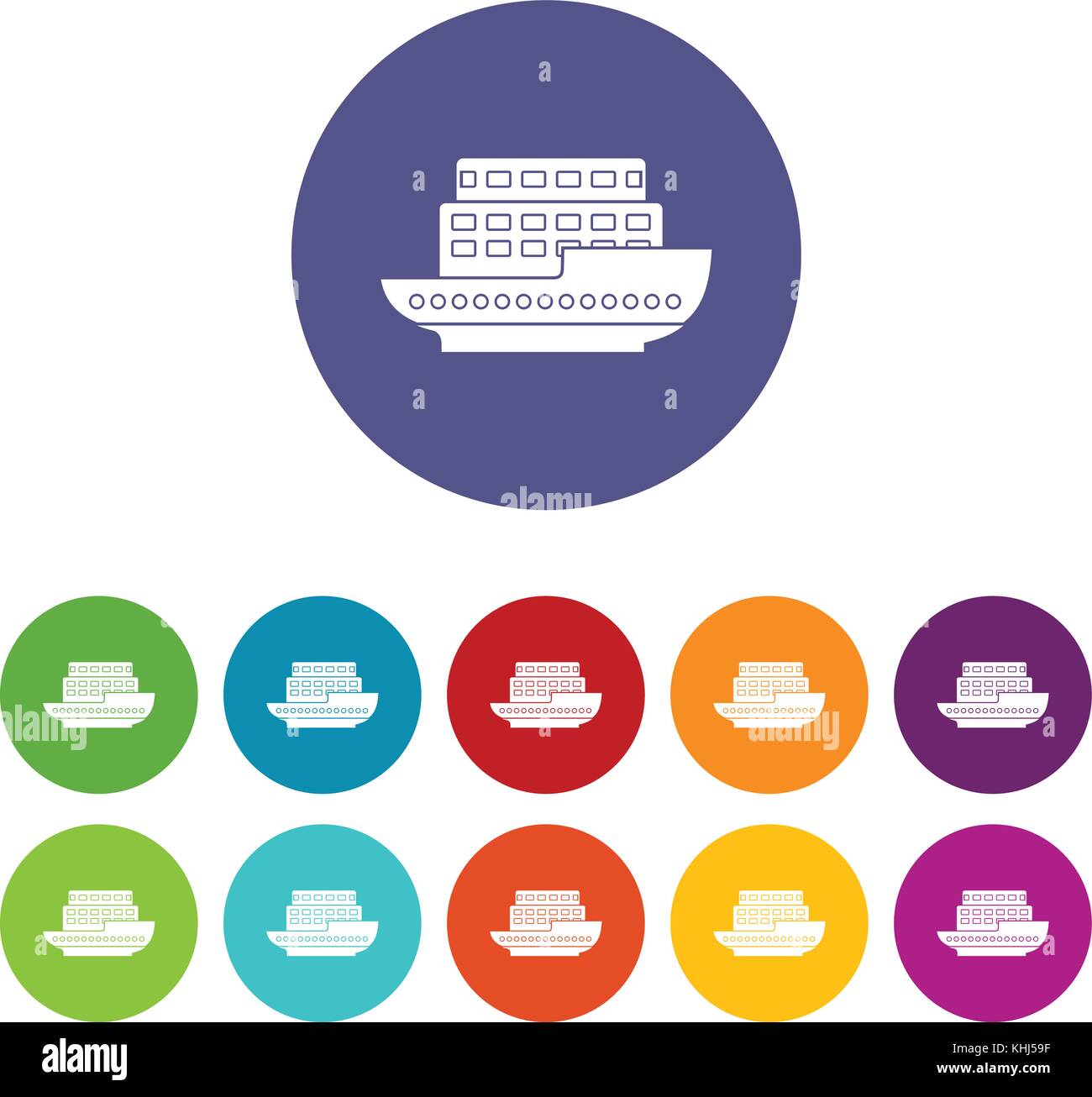 Large passenger ship set icons Stock Vector Image & Art - Alamy