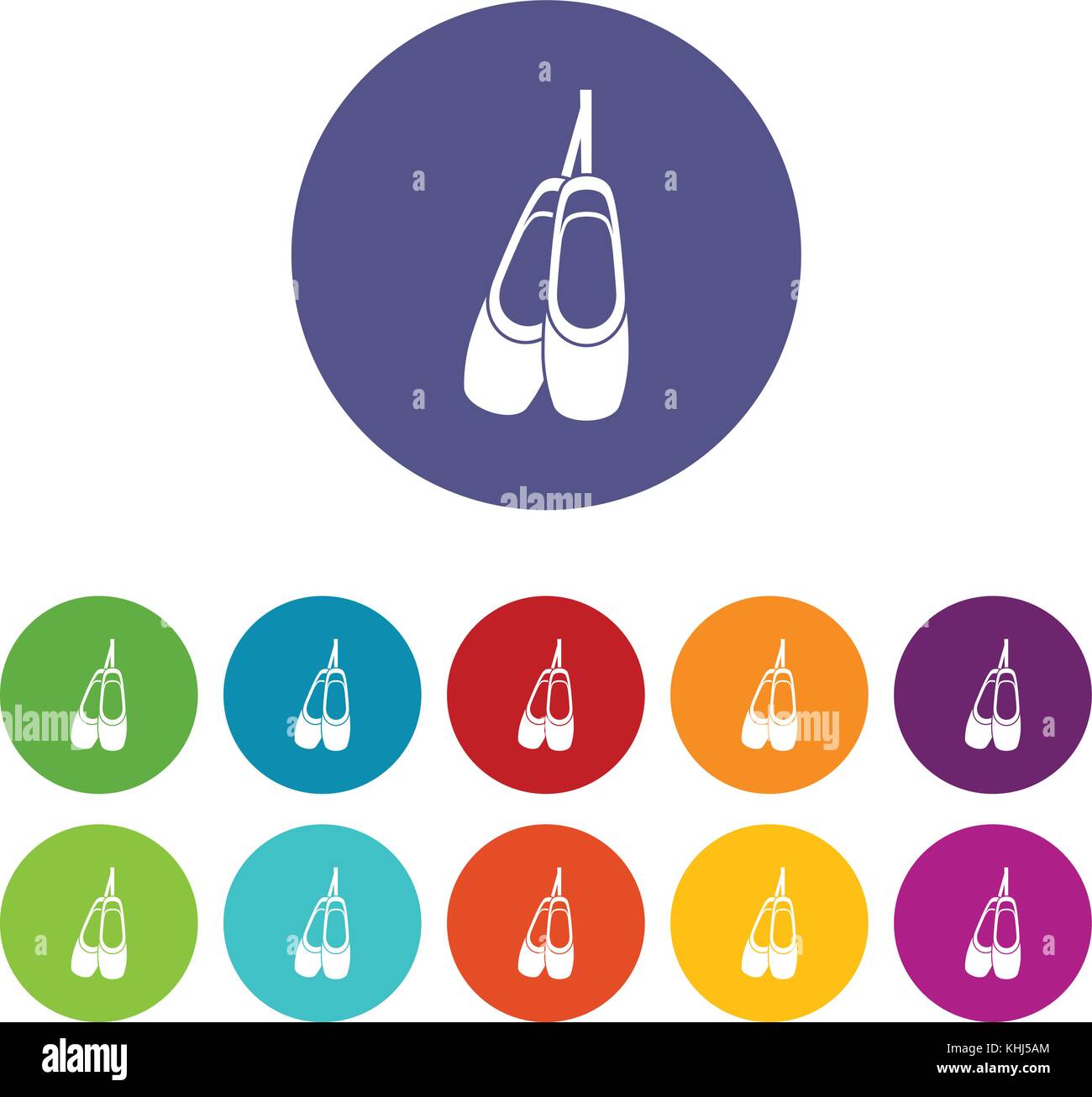 Pointe shoes set icons Stock Vector Image & Art - Alamy