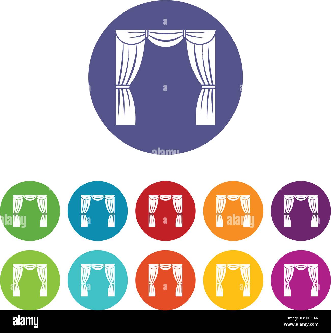 Curtain on stage set icons Stock Vector Image & Art - Alamy