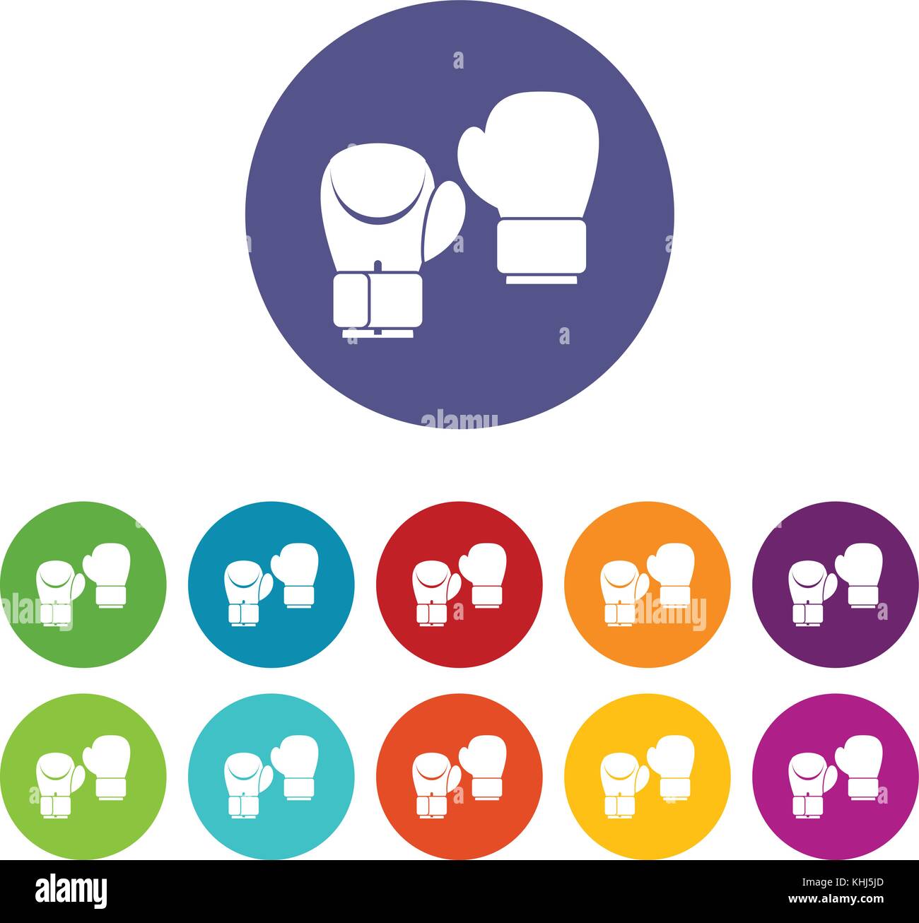 Boxing gloves set icons Stock Vector Image & Art - Alamy