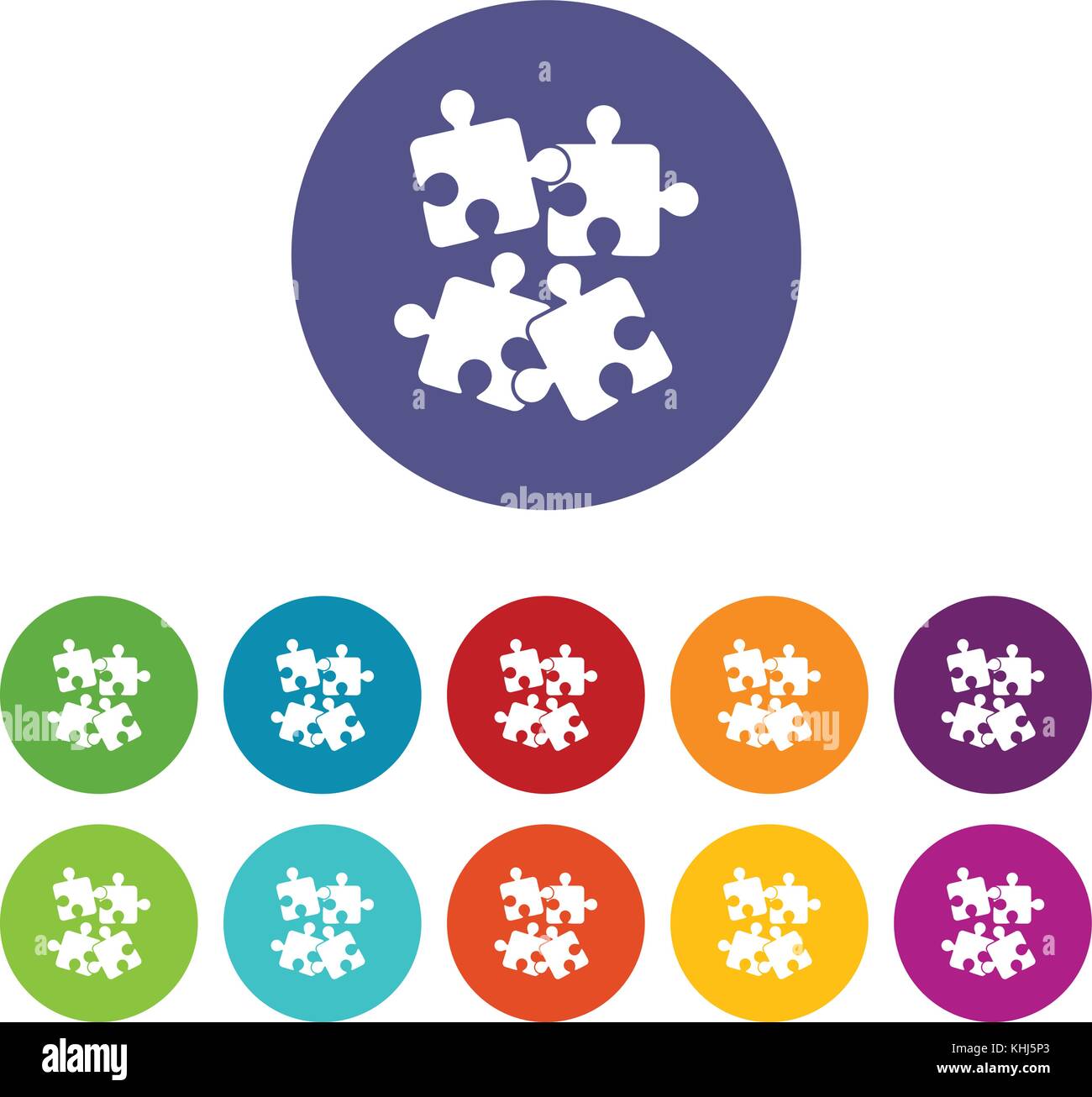 Jigsaw puzzles set icons Stock Vector Image & Art - Alamy