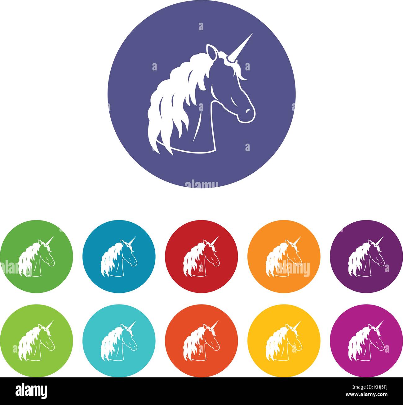 Unicorn set icons Stock Vector Image & Art - Alamy