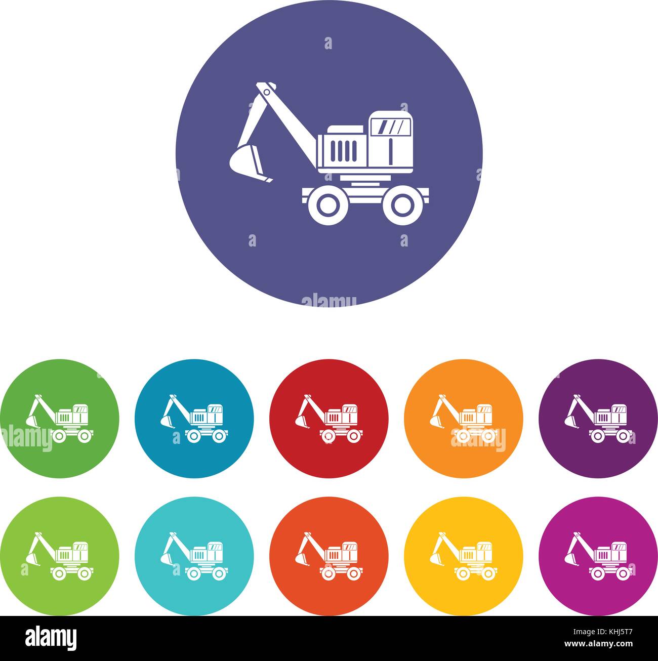 Excavator set icons Stock Vector Image & Art - Alamy