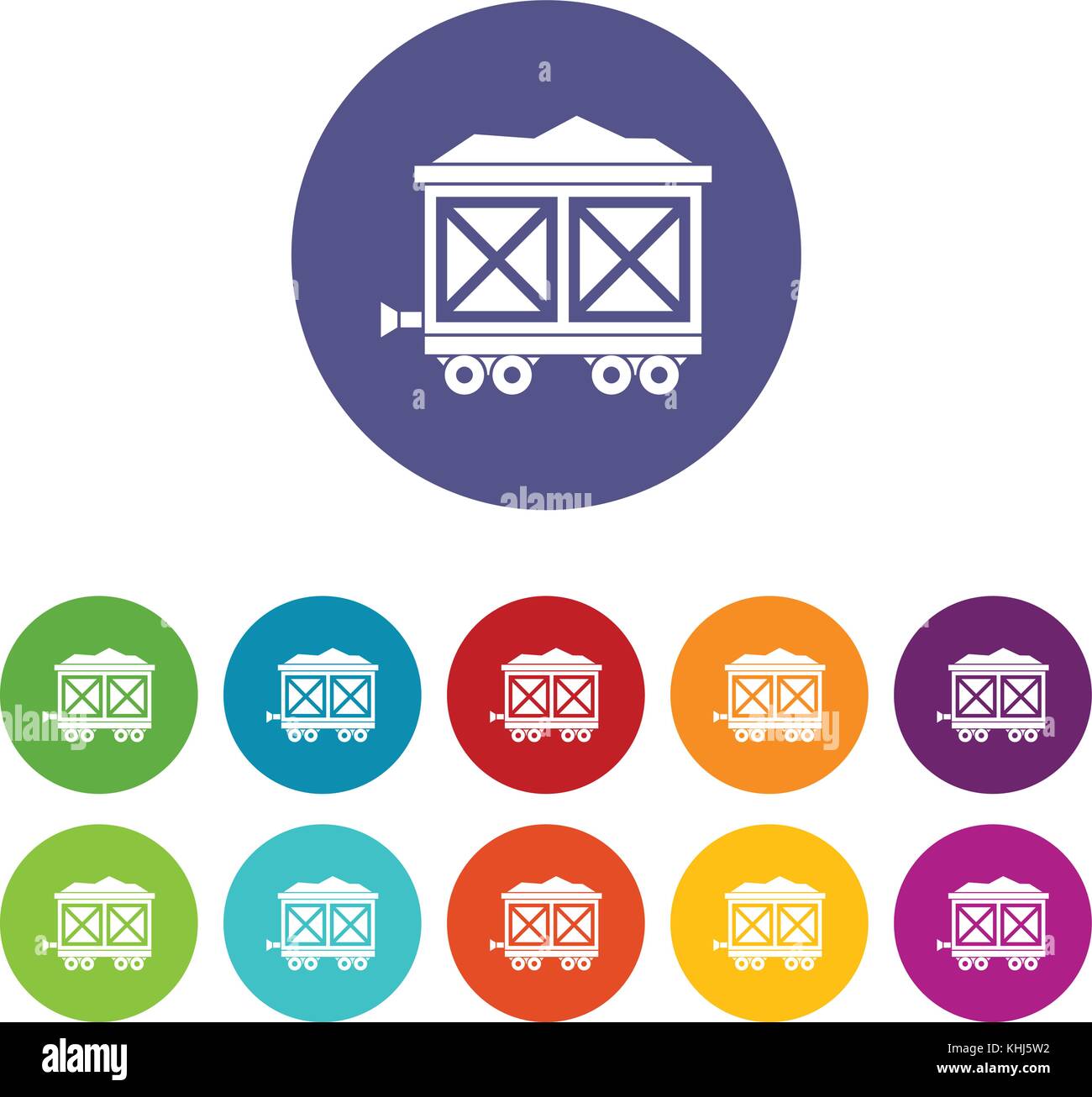 Cart on wheels with gold set icons Stock Vector Image & Art - Alamy