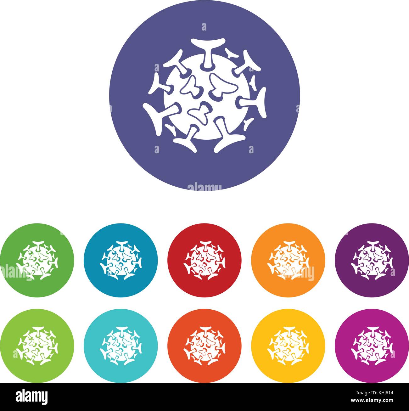 Round viral bacteria set icons Stock Vector Image & Art - Alamy