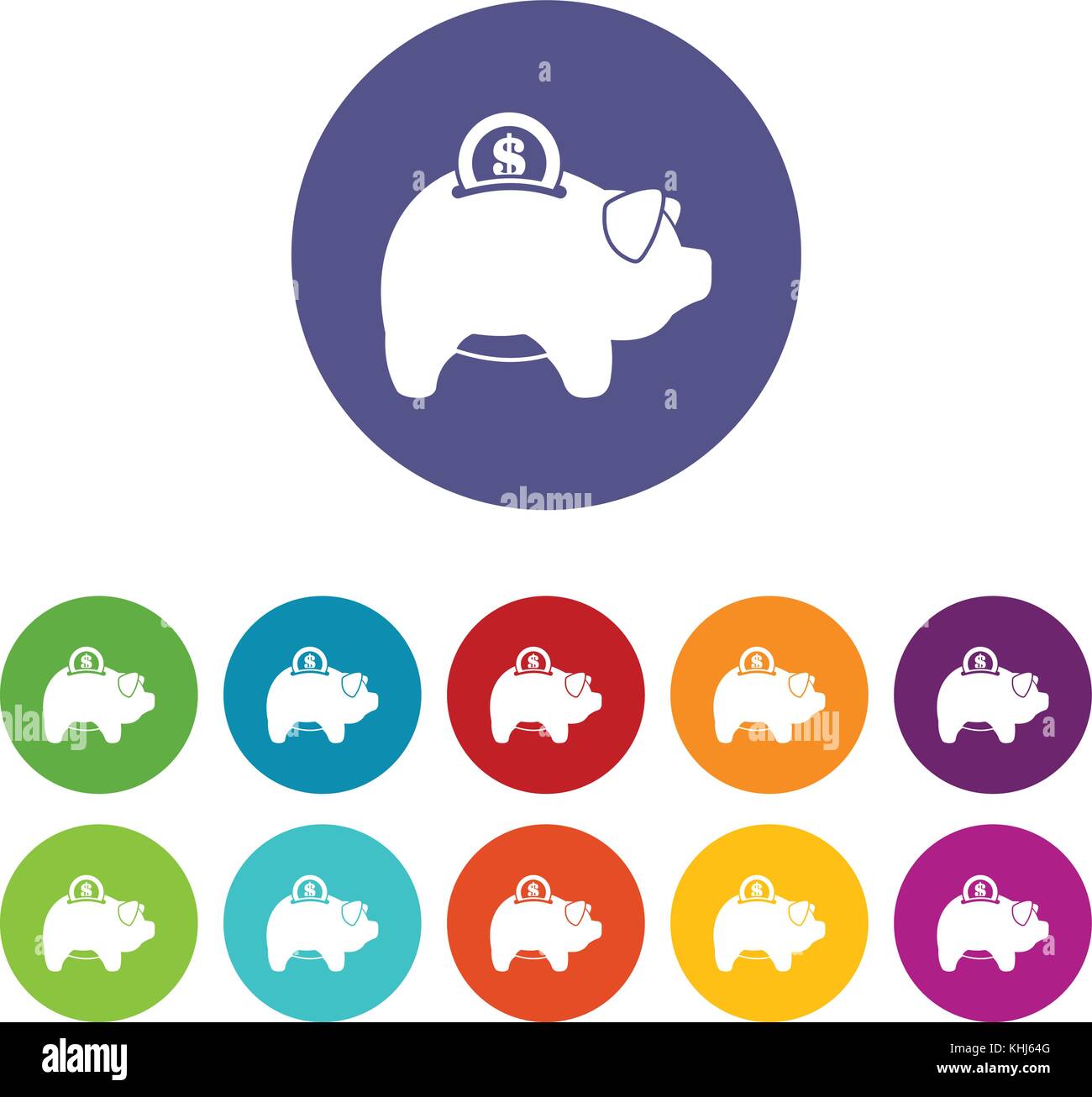 Pig money box set icons Stock Vector Image & Art - Alamy