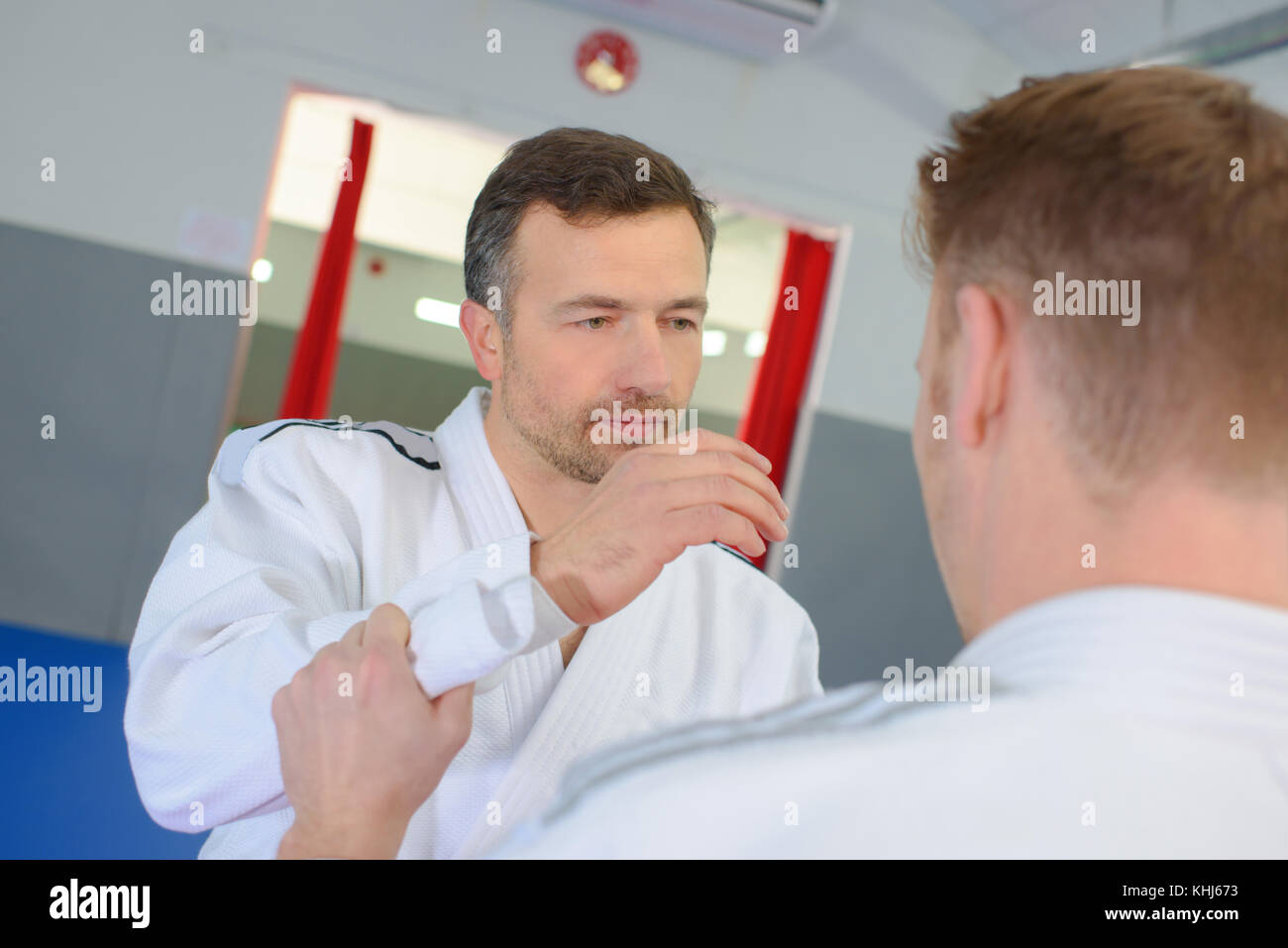 Exciting judo combat Stock Photo - Alamy