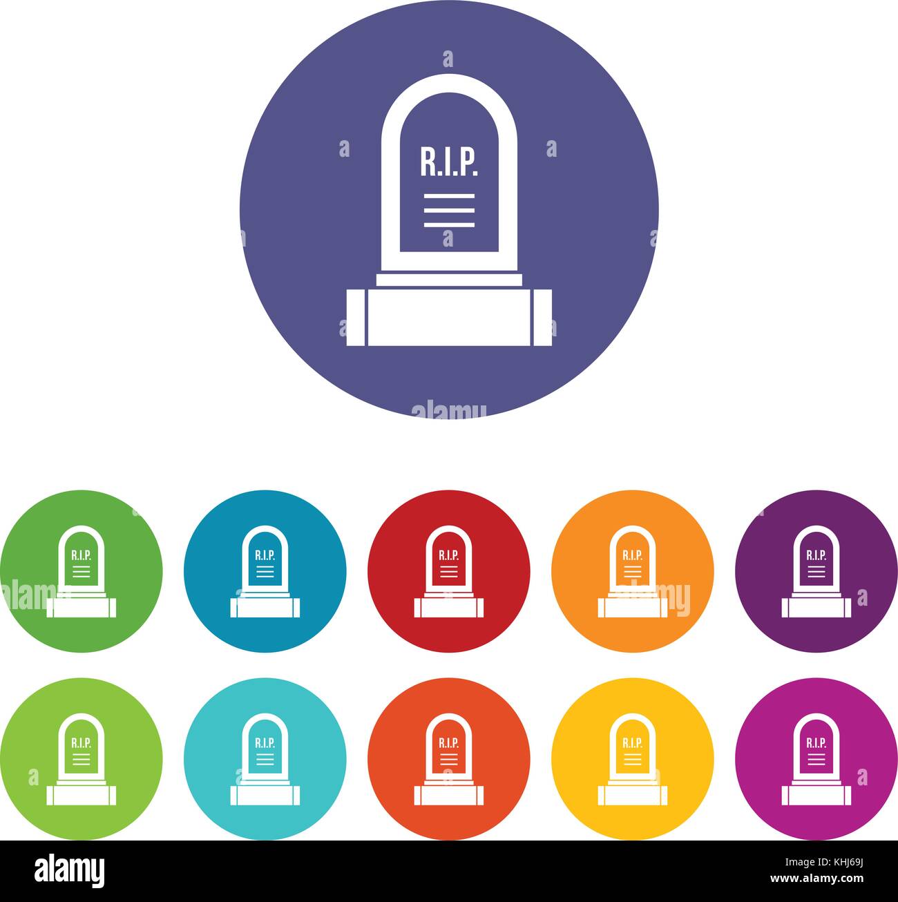 Headstone set icons Stock Vector Image & Art - Alamy