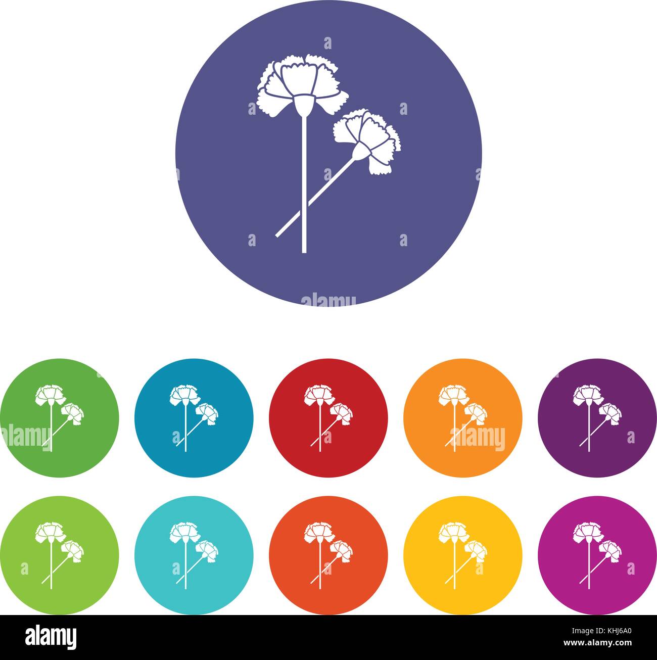 Carnation set icons Stock Vector Image & Art - Alamy