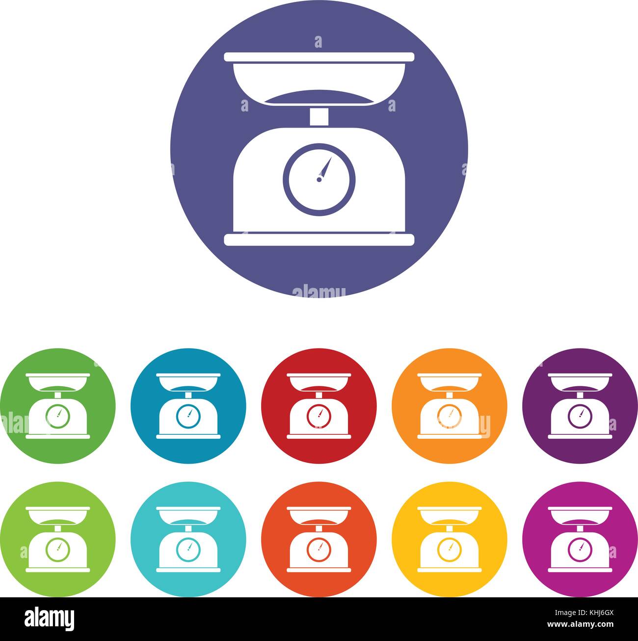 Kitchen scales set icons Stock Vector Image & Art - Alamy
