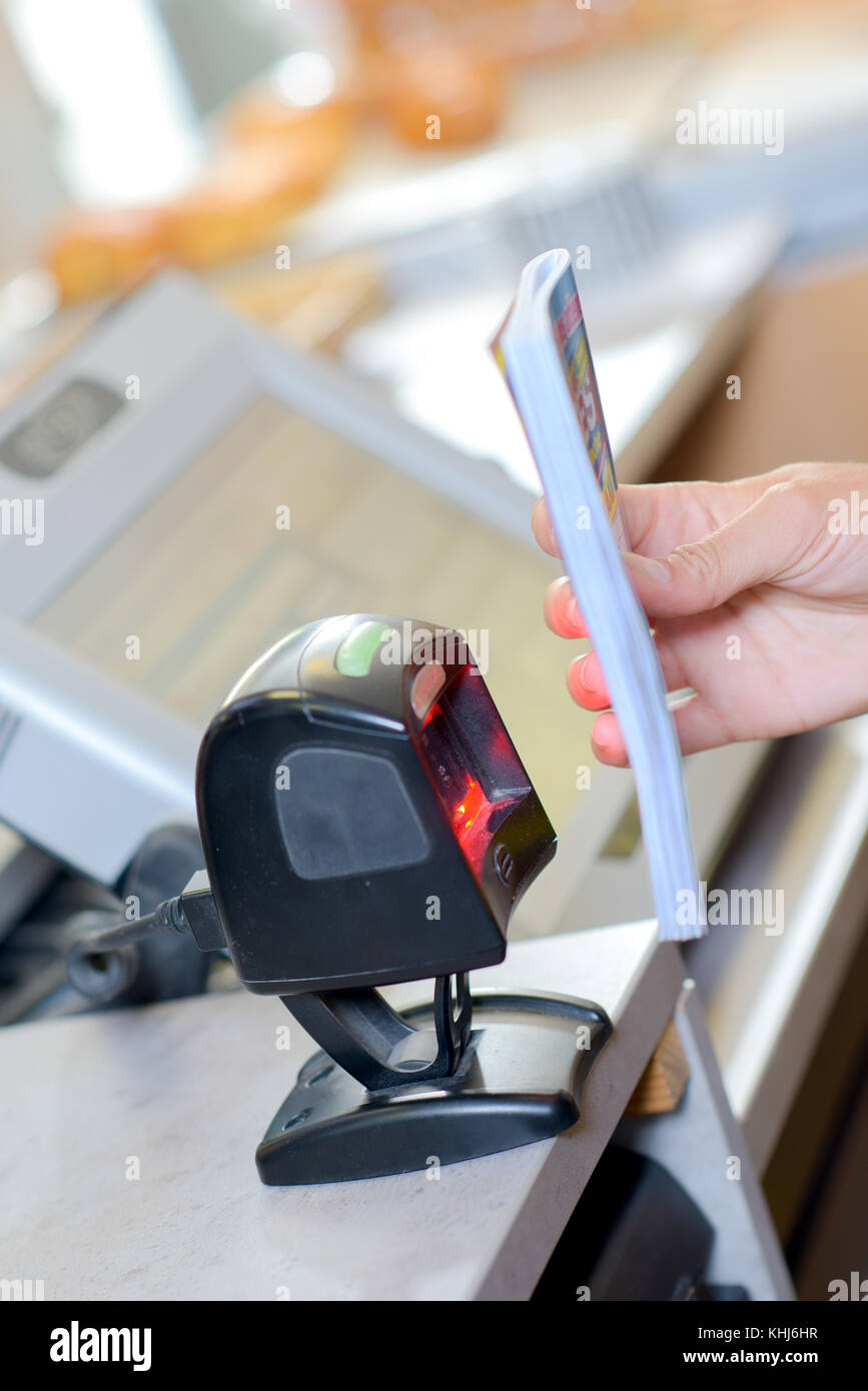librarian scanning barcode Stock Photo - Alamy