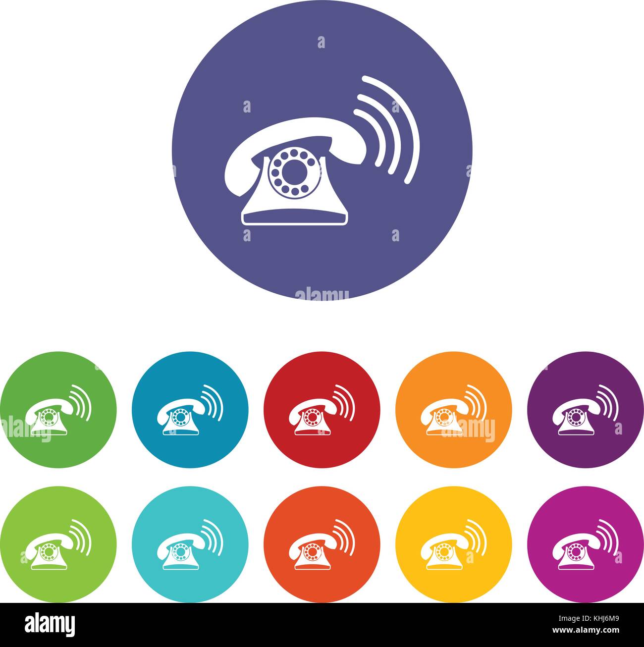 Retro phone set icons Stock Vector Image & Art - Alamy