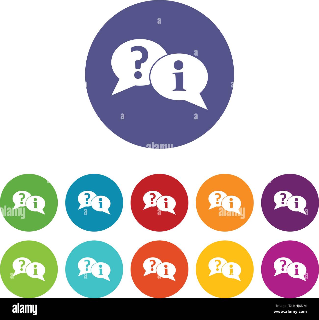 Question and exclamation speech bubbles set icons Stock Vector Image ...